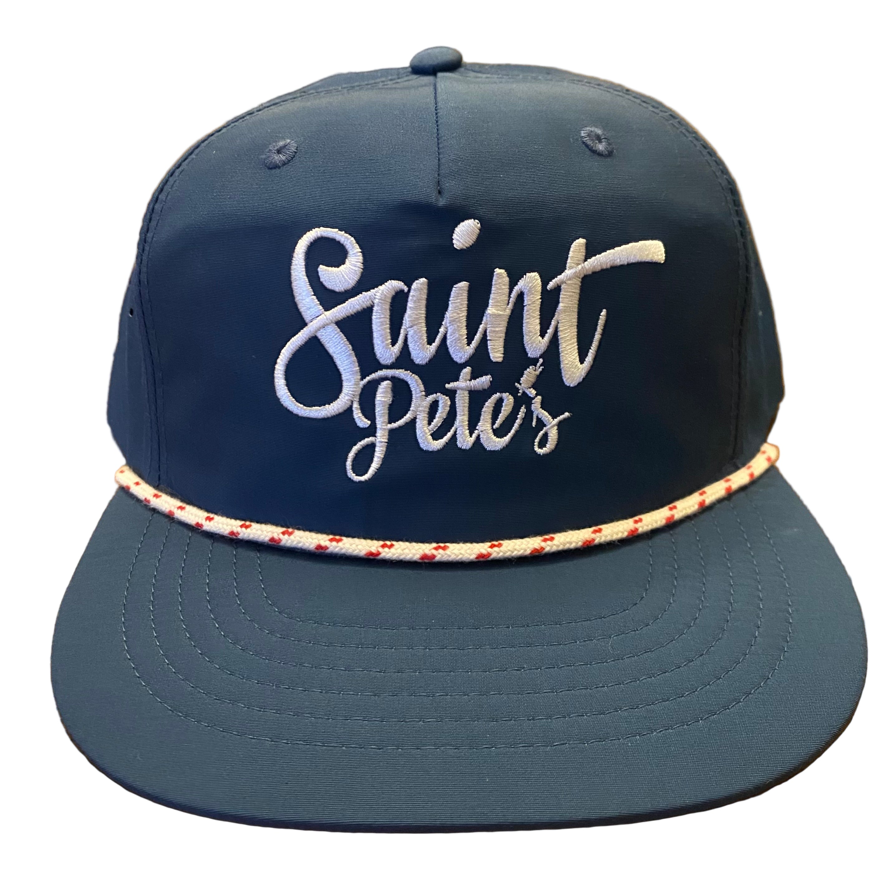 Captuer Headwear St.Peter's Cursive Logo Embroidered Navy/White/Red Ro ...